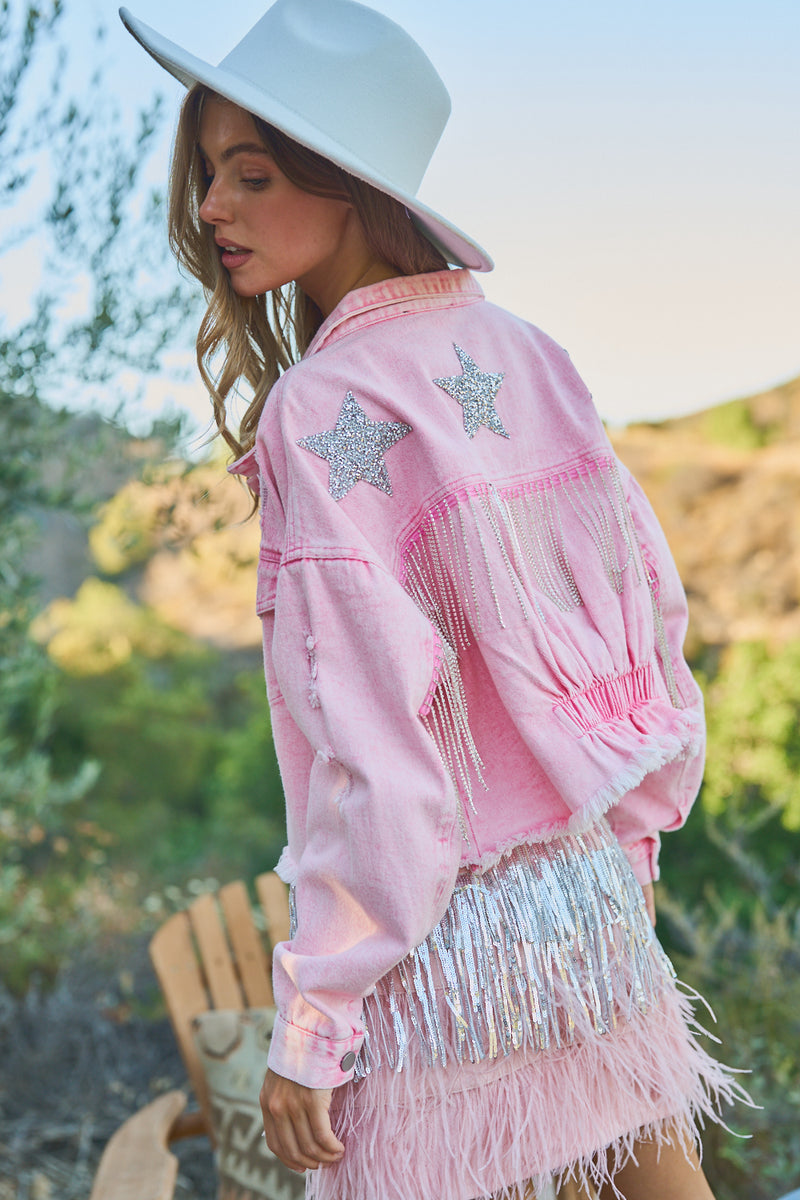 Women's Star Rhinestone Fringe Jacket – Fairytale Cottage Topanga